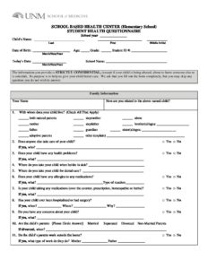 SHQ ES English Revised 04-10 - New Mexico Alliance for School-Based ...