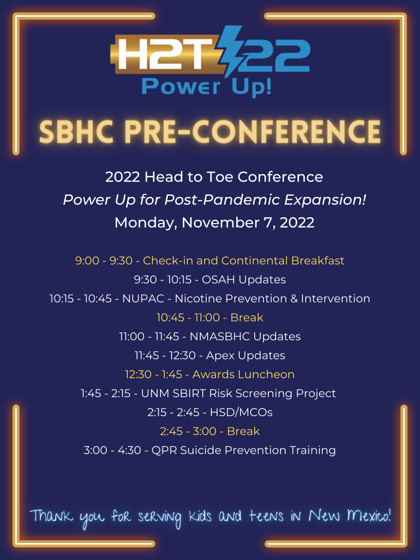 Head 2 Toe SBHC Pre-Conference - New Mexico Alliance for School-Based ...